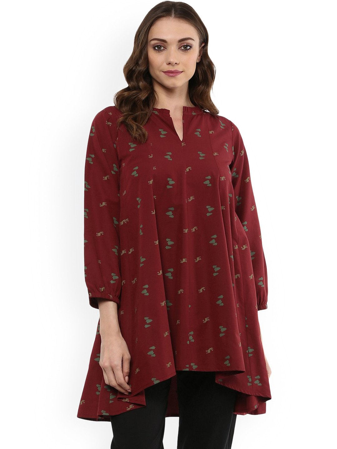 Buy Idalia Women Maroon Printed Tunic - Tunics for Women 7072056 | Myntra