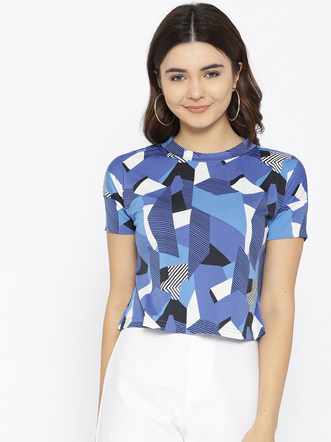 Buy AND Women Blue Printed Top - Tops for Women 7073564 | Myntra