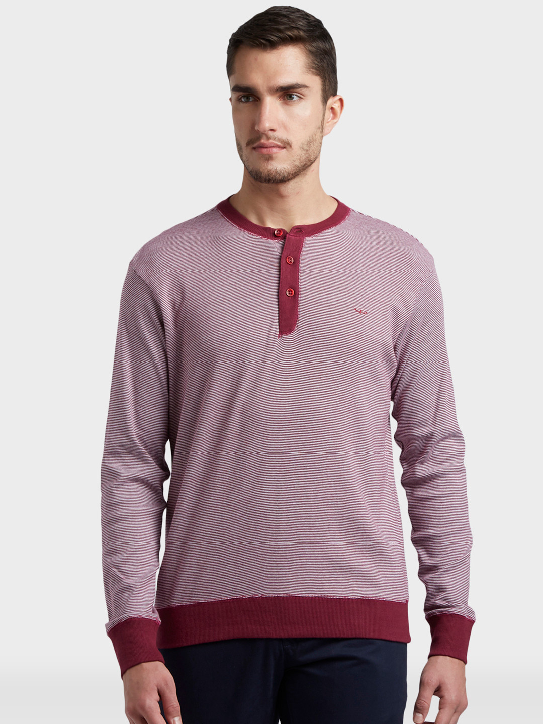 Buy ColorPlus Men Red Striped Sweatshirt - Sweatshirts for Men 7076196 ...