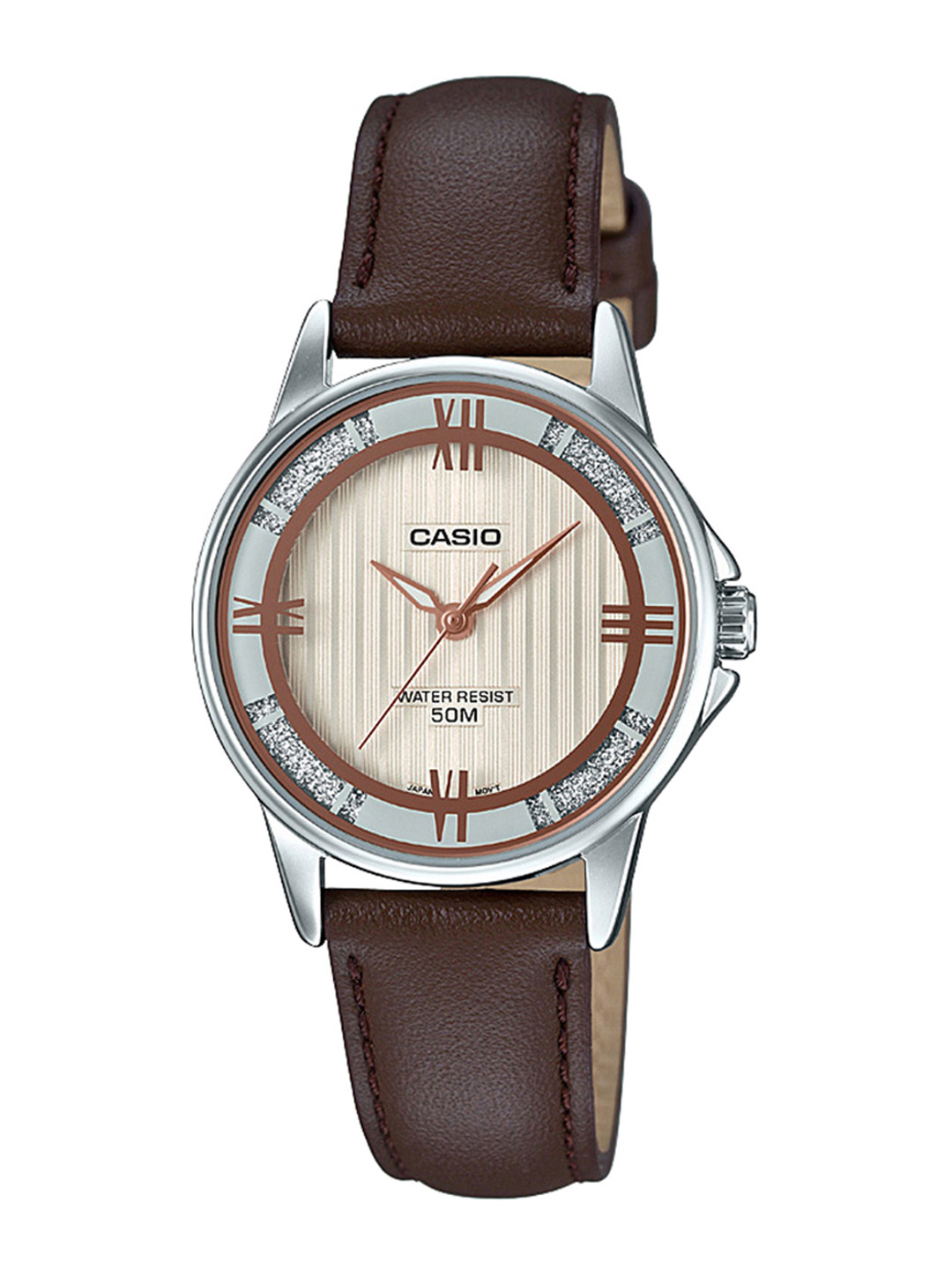 Buy CASIO Women Cream Coloured Analogue Watch A1306 - Watches for Women ...