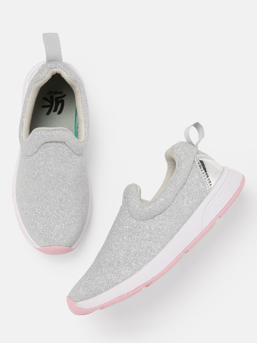 Buy Yk Girls Silver Toned Slip On Sneakers Casual Shoes For Girls 7089378 Myntra