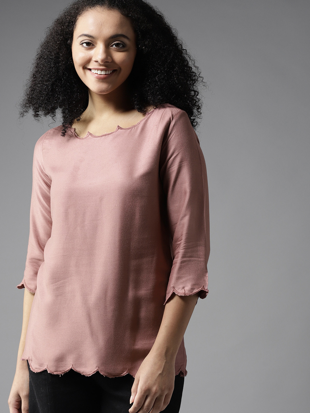 Buy HERE&NOW Women Mauve Solid Top - Tops for Women 7090927 | Myntra