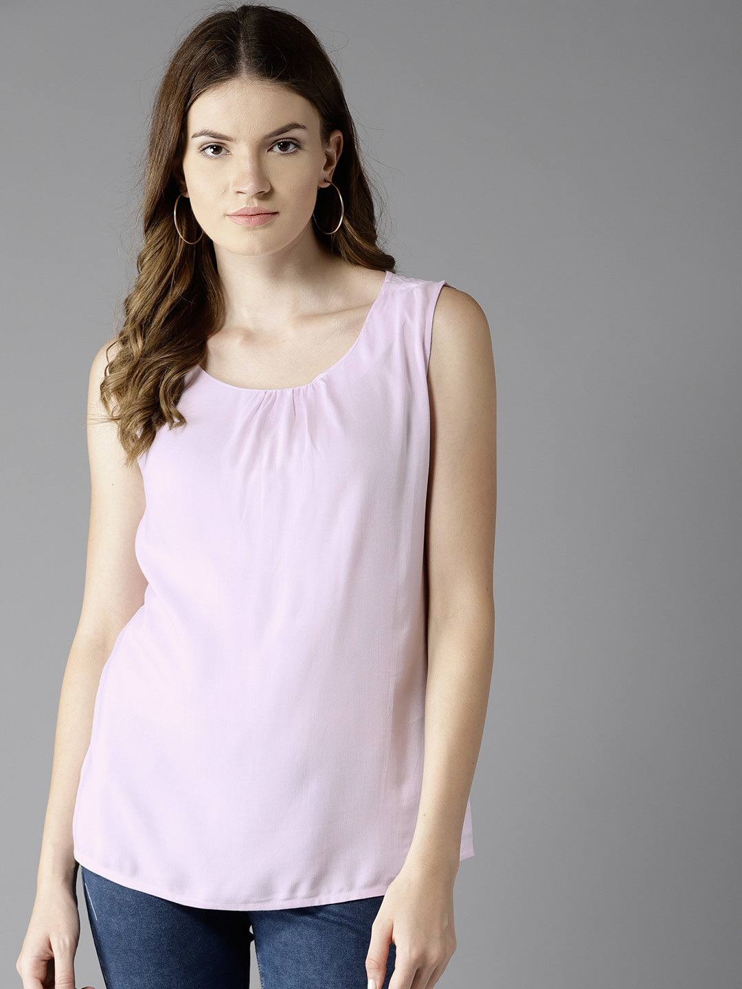 Buy HERE&NOW Women Lavender Solid A Line Top - Tops for Women 7102376 ...