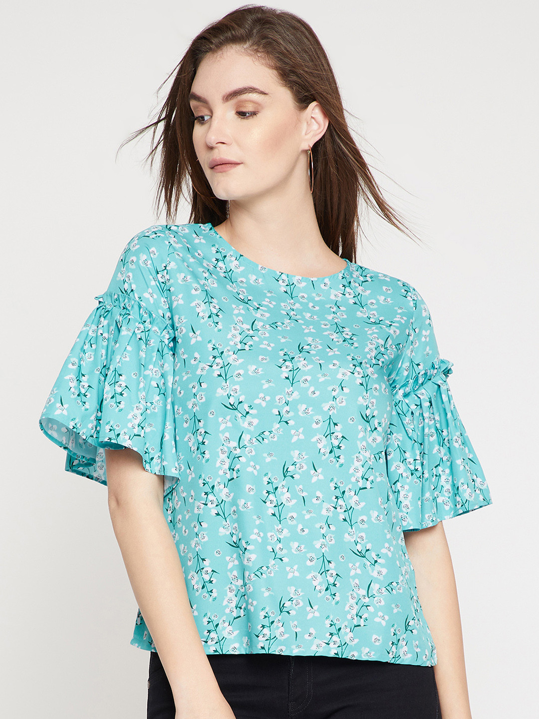 Buy RARE Women Blue Printed A Line Top - Tops for Women 7114913 | Myntra