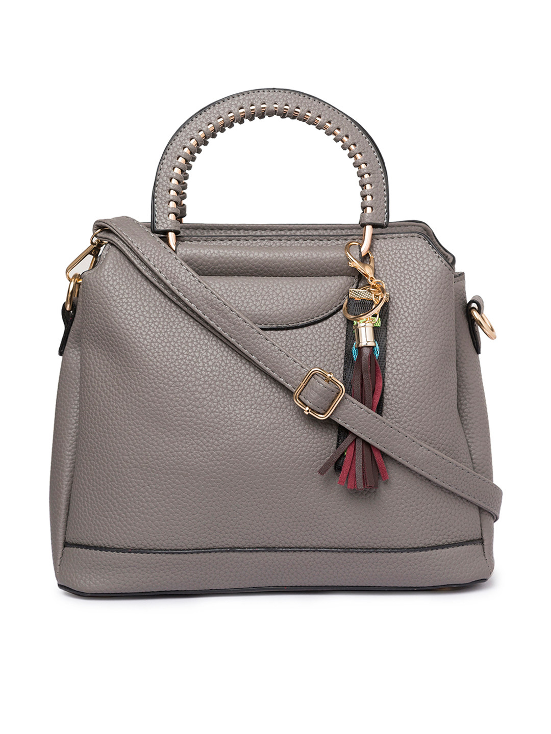 Buy Satchel Bags Grey Textured Handheld Bag - Handbags for Women ...