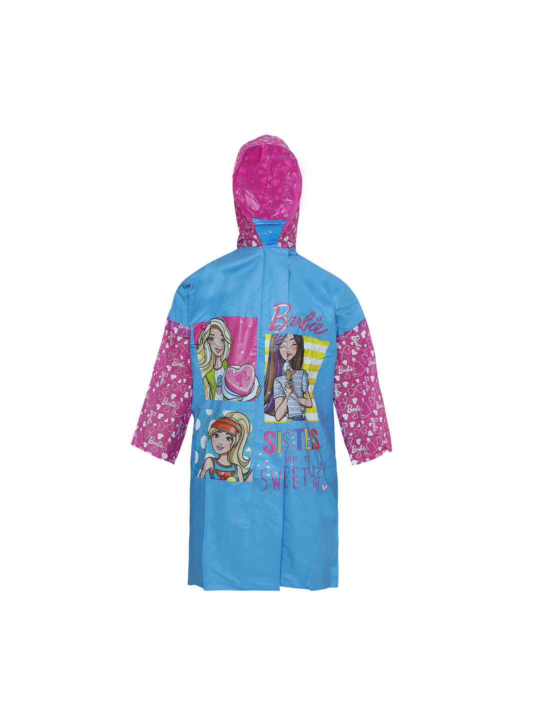 Buy Zeel Girls Blue & Pink Printed Neat Fit Hooded Raincoat - Rain ...