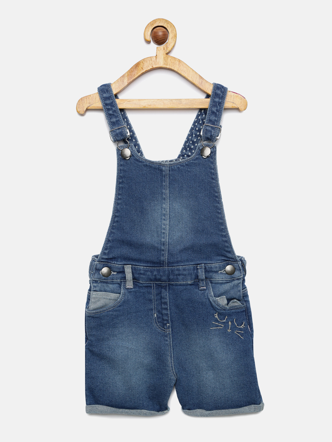 Buy Juniors By Lifestyle Girls Blue Denim Dungarees - Dungarees for ...
