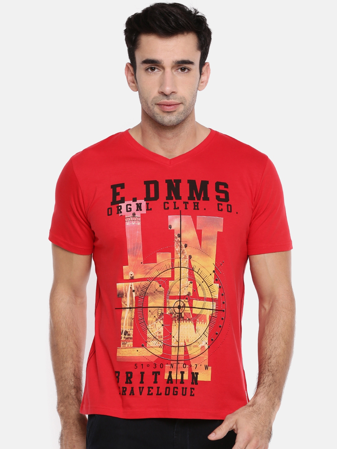 Buy Elaborado Men Red Printed T Shirt - Tshirts For Men 7130351 | Myntra