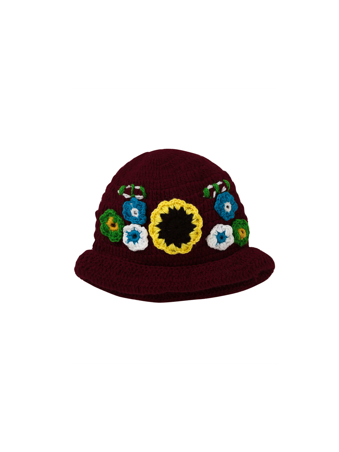 Buy CHUTPUT Kids Maroon Self Design Woolen Sun Hat - Hat for Unisex ...