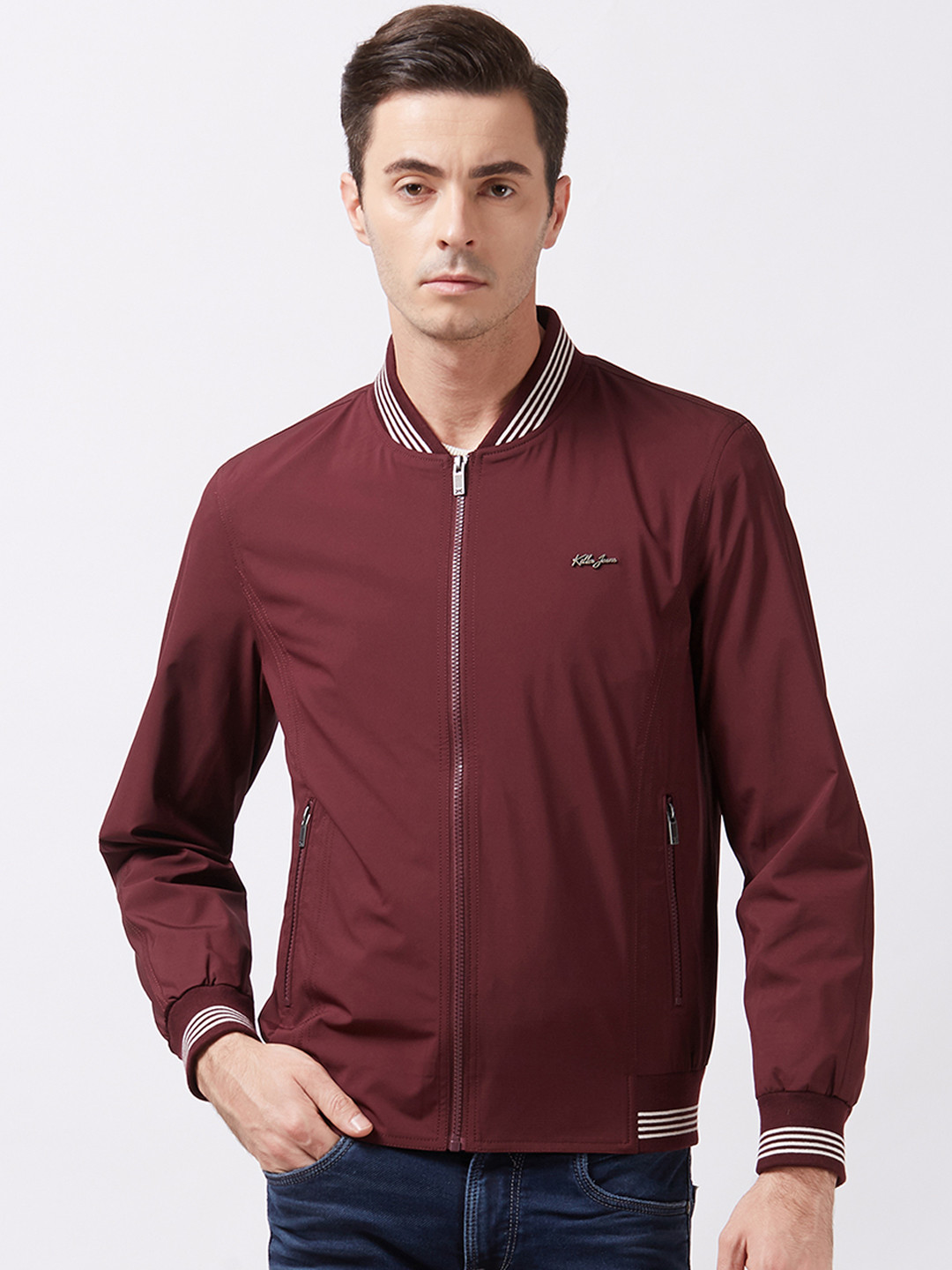 Buy Killer Men Maroon Solid Bomber - Jackets for Men 7175748 | Myntra