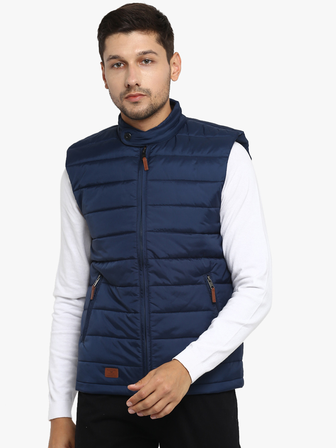 Buy Red Tape Men Blue Solid Padded Jacket - Jackets for Men 7177085 ...