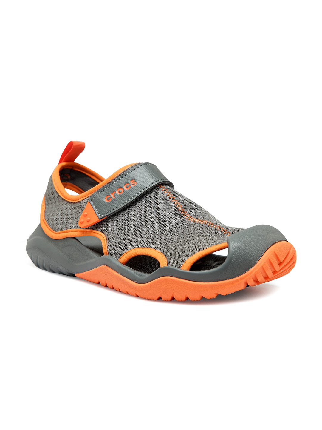 Buy Crocs Swiftwater Men Grey Orange Comfort Sandals - Sandals for Men ...