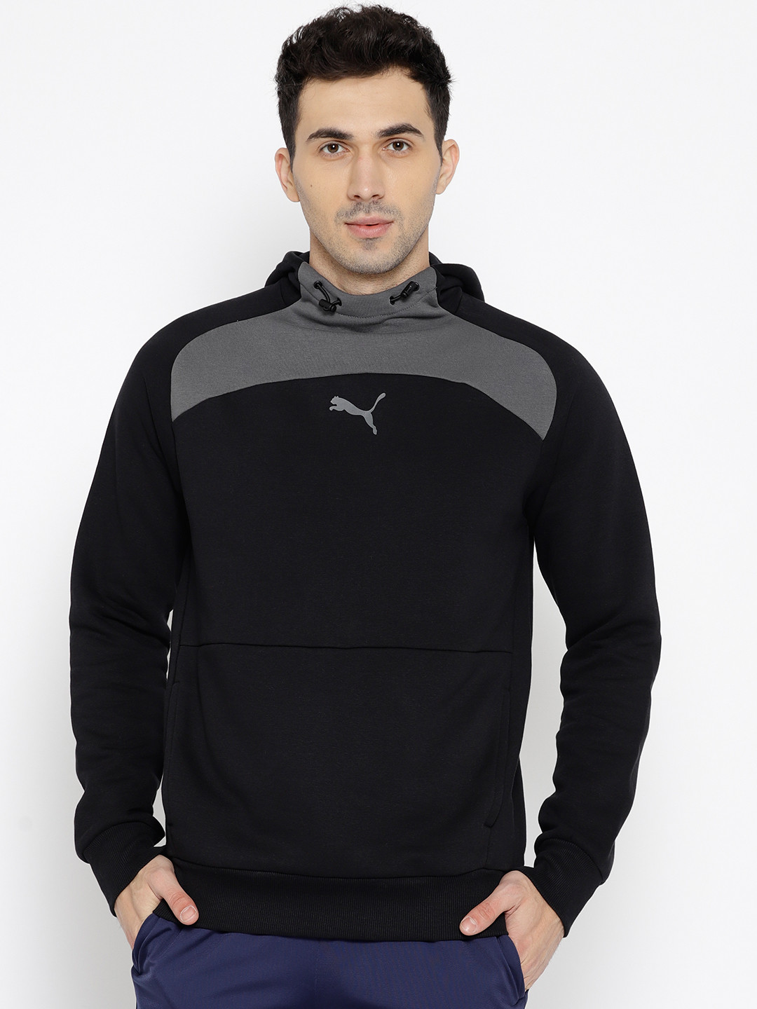 Buy Puma Men Black Modern FL Solid Hooded Sweatshirt - Sweatshirts for ...