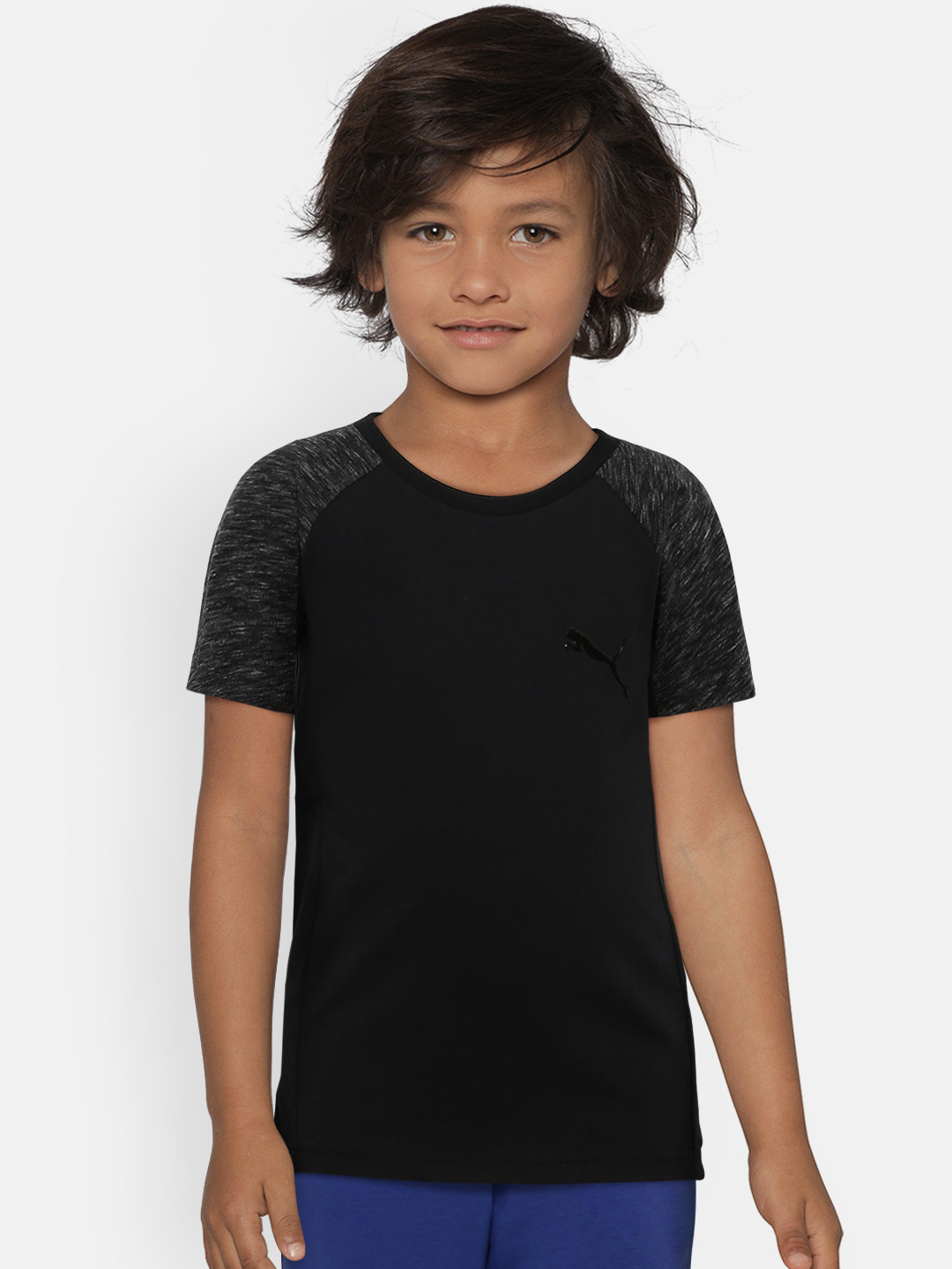 Buy Puma Boys Black Solid Round Neck T Shirt - Tshirts for Boys 7187003 ...