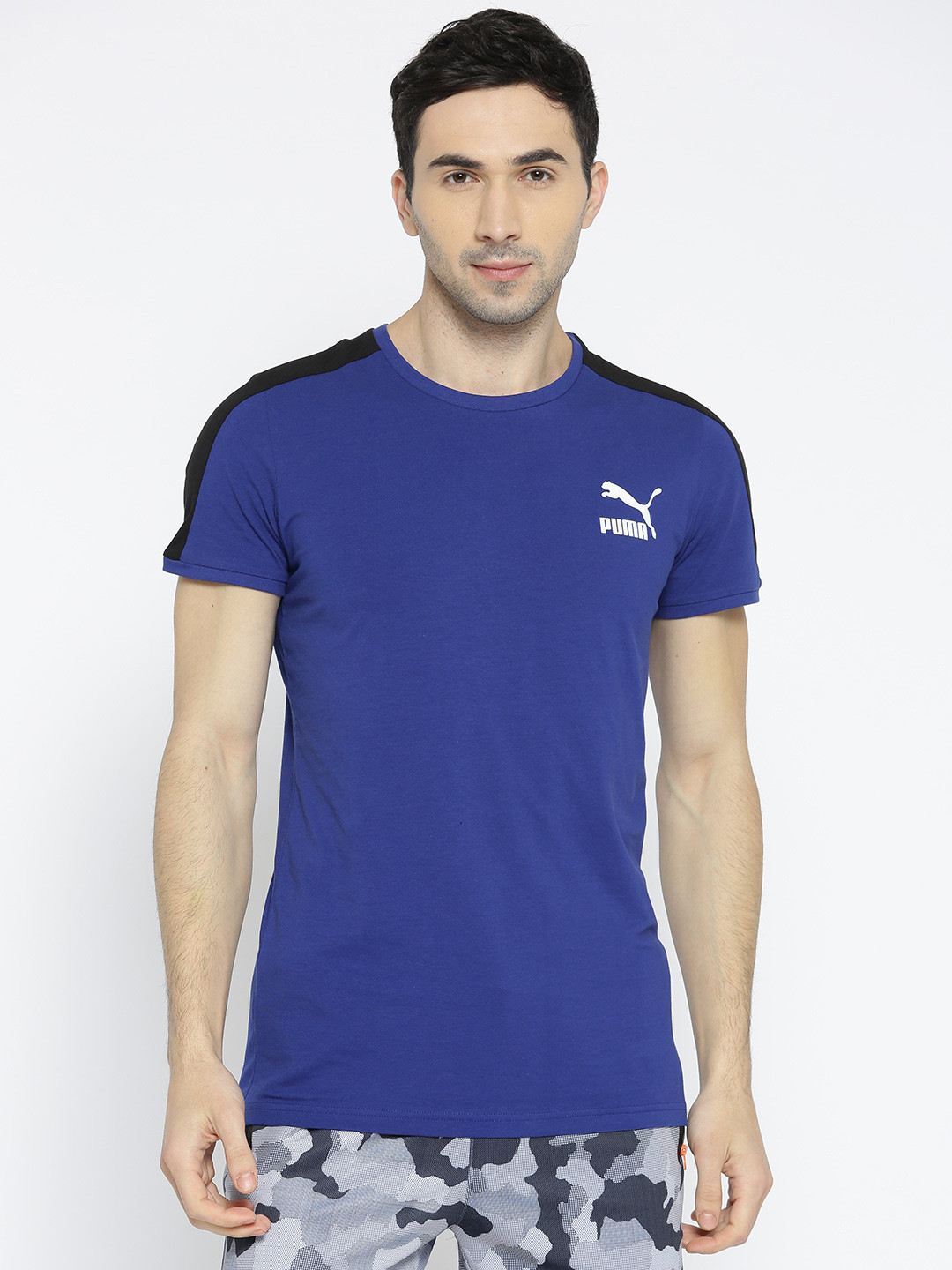 Buy Puma Men Blue Solid Round Neck T Shirt - Tshirts for Men 7187146 ...