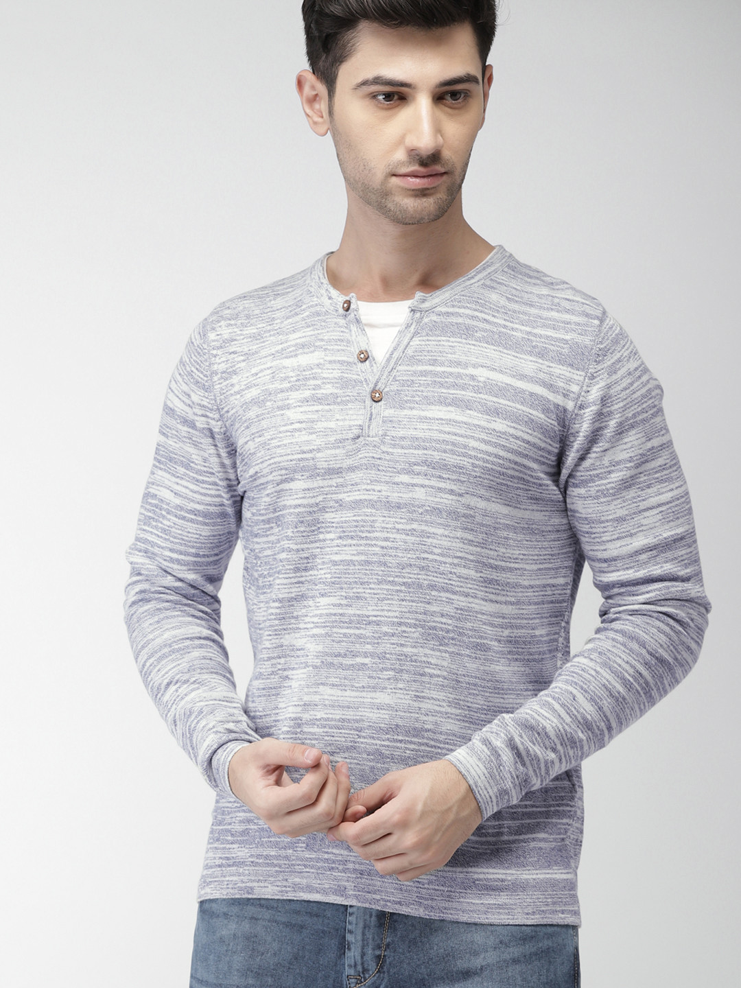 Buy Celio Men Blue Solid Pullover - Sweaters for Men 7197006 | Myntra