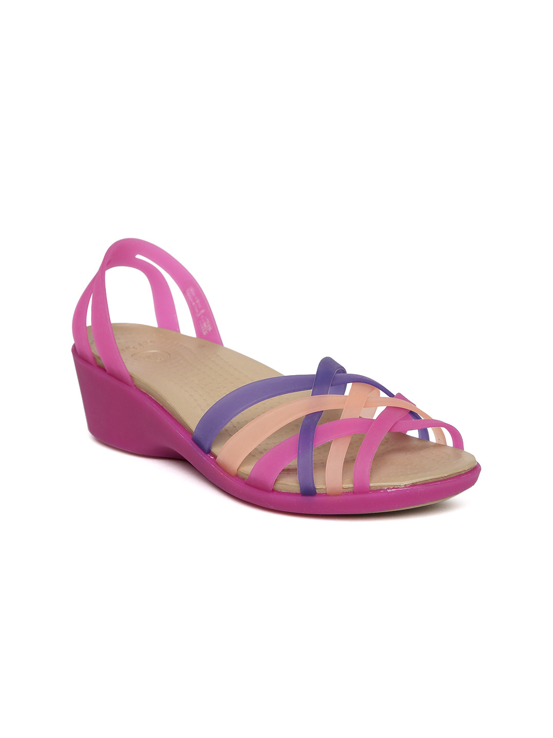 Buy Crocs Women Pink & Purple Huarache Mini Wedges - Heels for Women ...