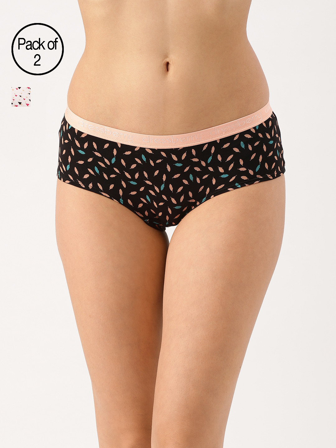 Buy DressBerry Women Pack Of 2 Printed Ultrasoft Cotton Hipster Brief DB HIP PK2 014B - Briefs ...