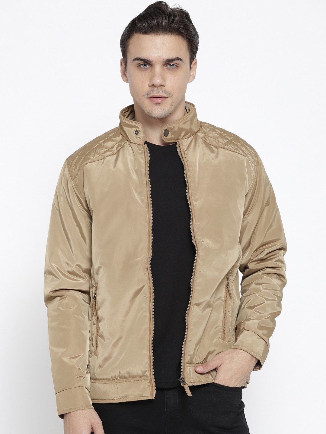 Buy Moda Rapido Men Beige Solid Padded Jacket - Jackets for Men 7201615 ...