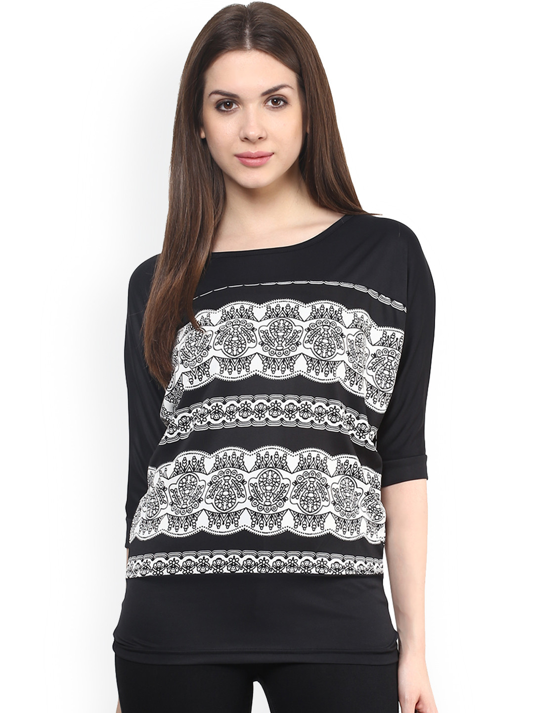 Buy Mayra Women Black Printed Top - Tops for Women 7206145 | Myntra