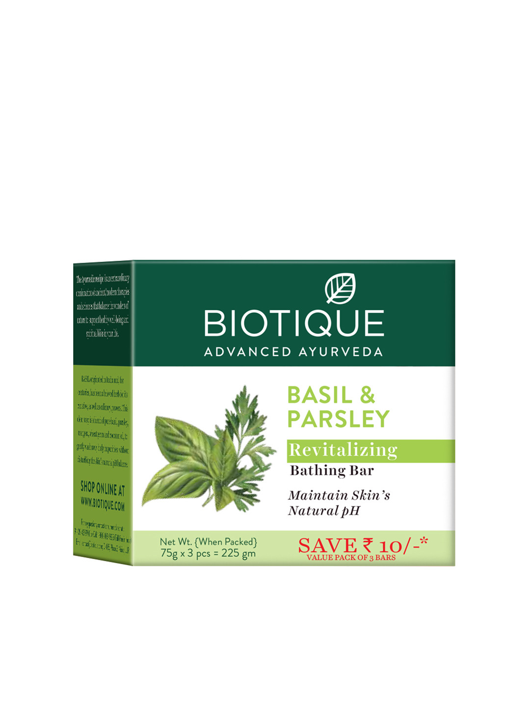 Buy Biotique Set Of 3 Bio Basil And Parsley Body Soaps For Deep ...