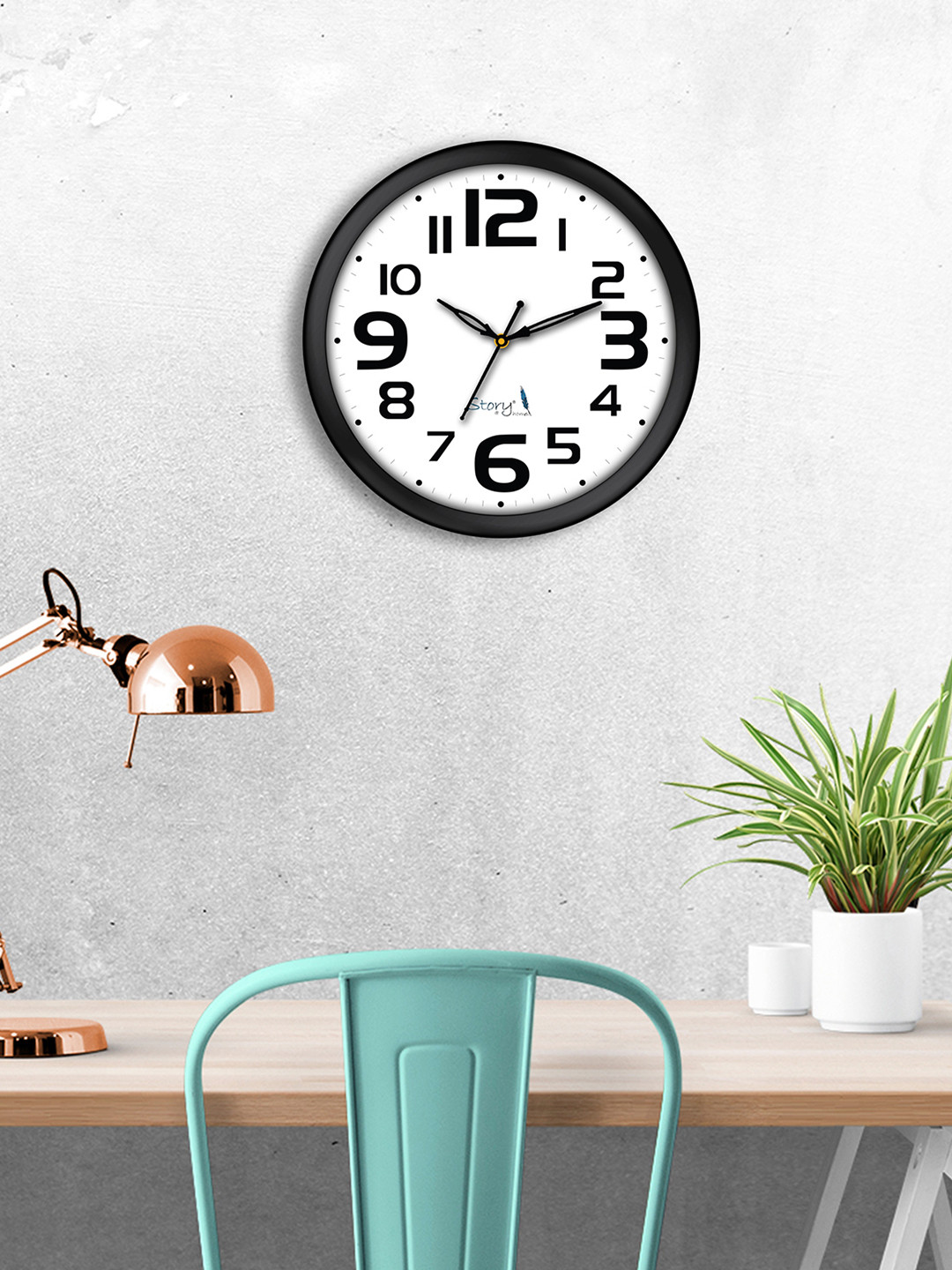 Buy Story@home White Round Solid Analogue Wall Clock 25 Cm - Clocks for ...