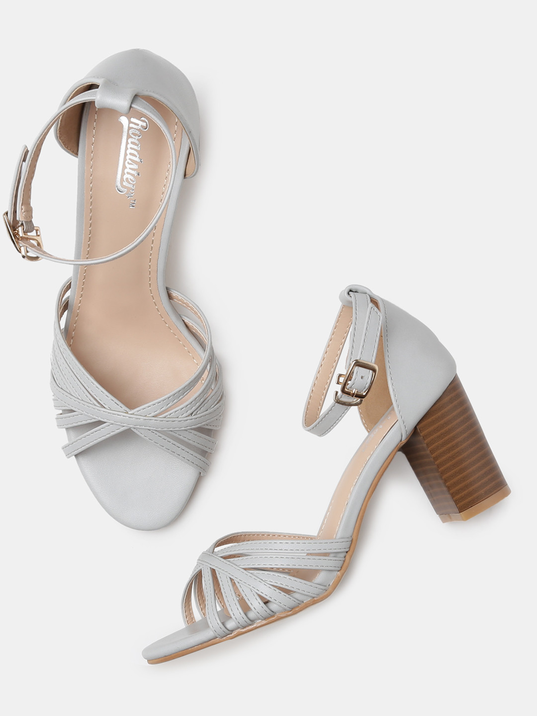 Buy Roadster Women Grey Solid Heels - Heels for Women 7223711 | Myntra