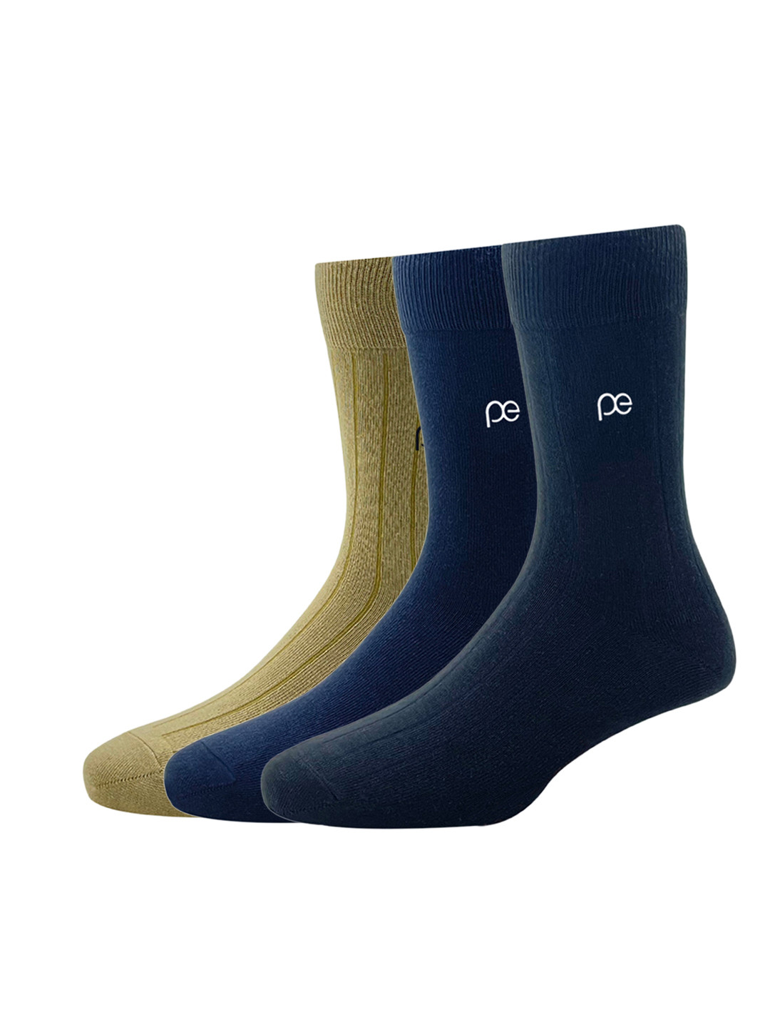 Buy Peter England Men Set Of 3 Calf Length Assorted Socks - Socks for ...