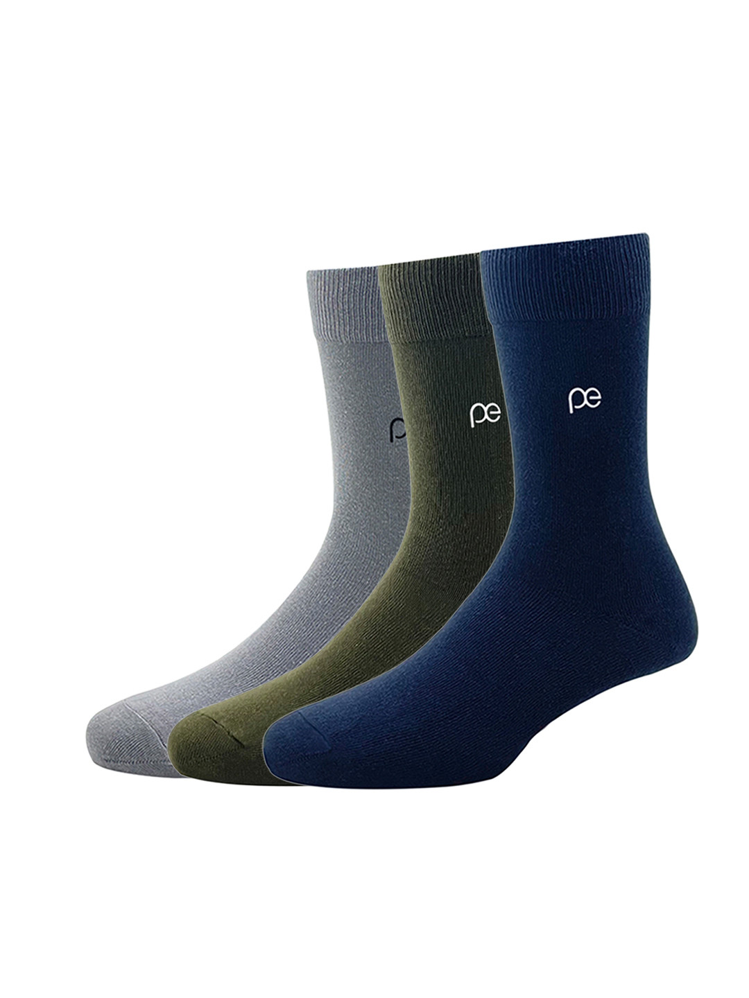 Buy Peter England Men Set Of 3 Calf Length Assorted Socks - Socks for ...