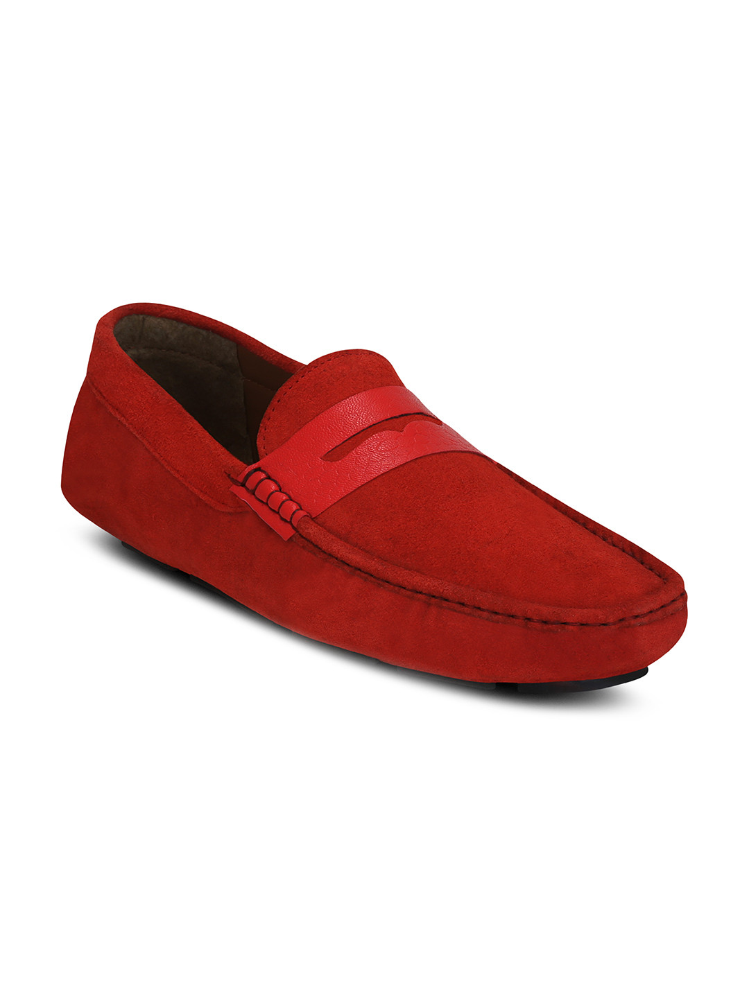 Buy Get Glamr Men Red Suede Driving Shoes - Casual Shoes for Men ...