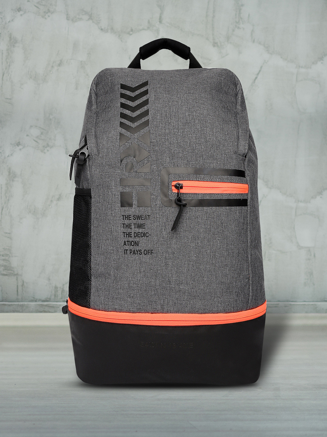 Buy HRX By Hrithik Roshan Unisex Grey Printed Backpack - Backpacks for ...