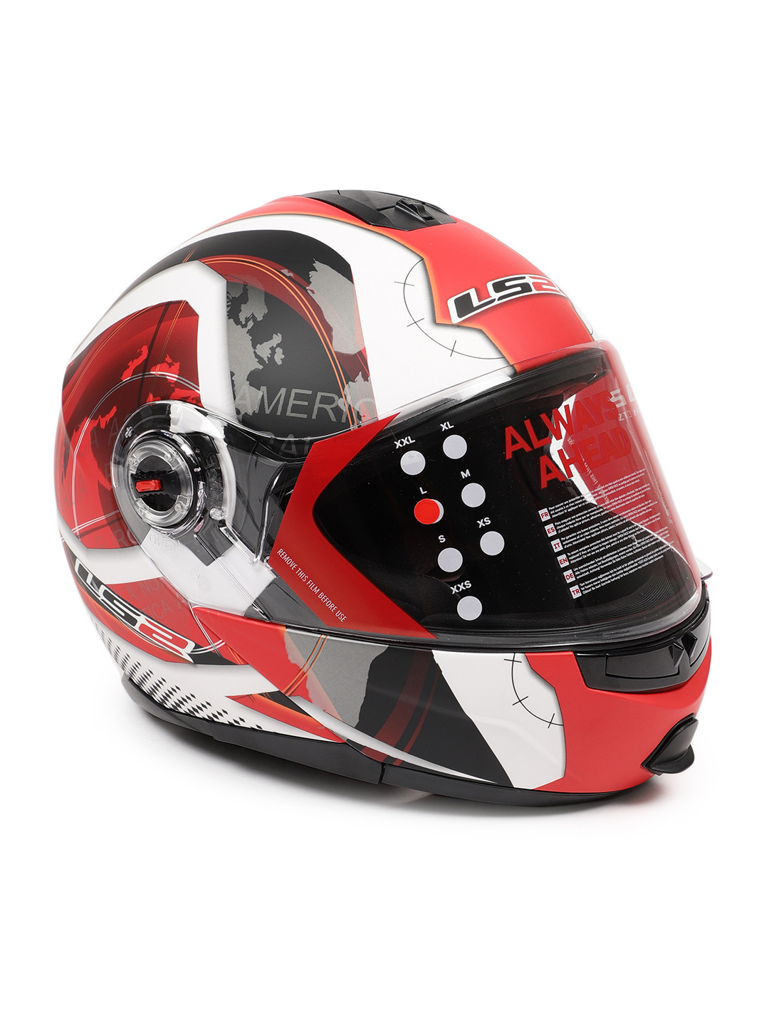 Buy LS2 Men Red & White Printed FF386 UNIVERSAL Full Face Helmet ...