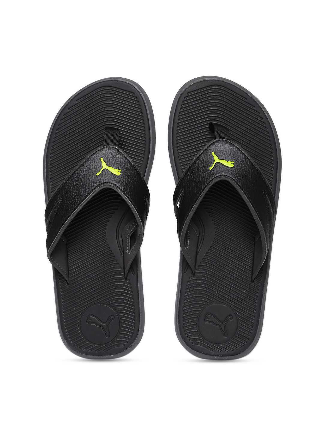 Buy Puma Men Black Solid Thong Flip Flops - Flip Flops for Men 8087667 ...