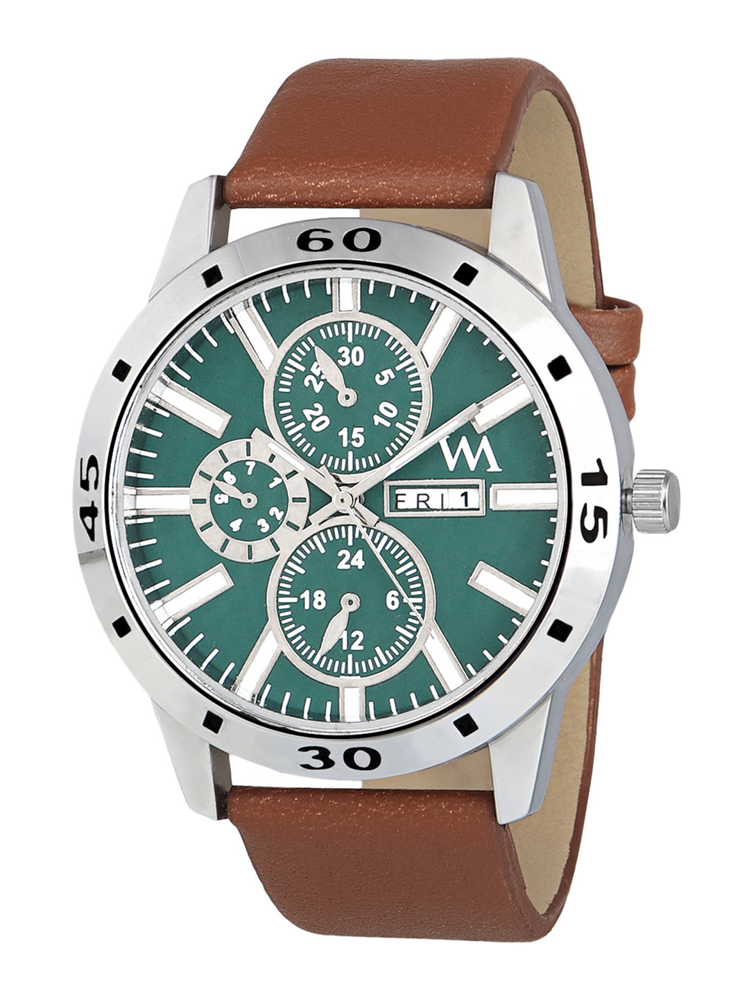 Buy WM Men Green Leather Analogue Watch AWC 025 - Watches for Men ...