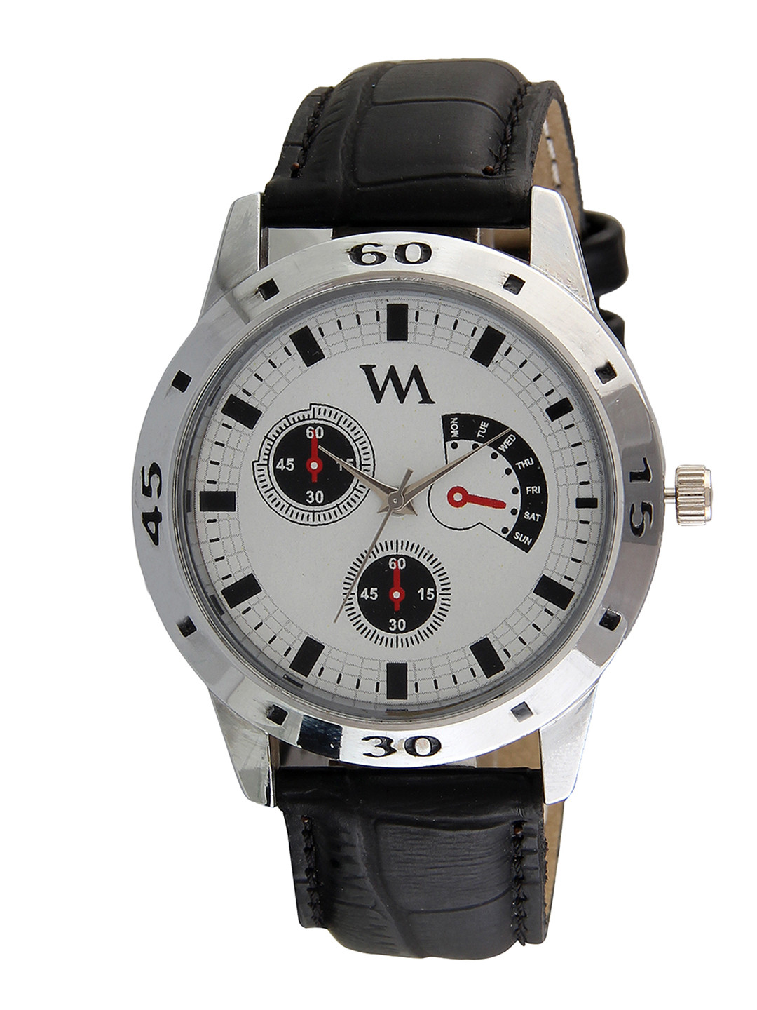 Buy WM Men White & Silver Toned Analogue Watch AWC 013 - Watches for ...