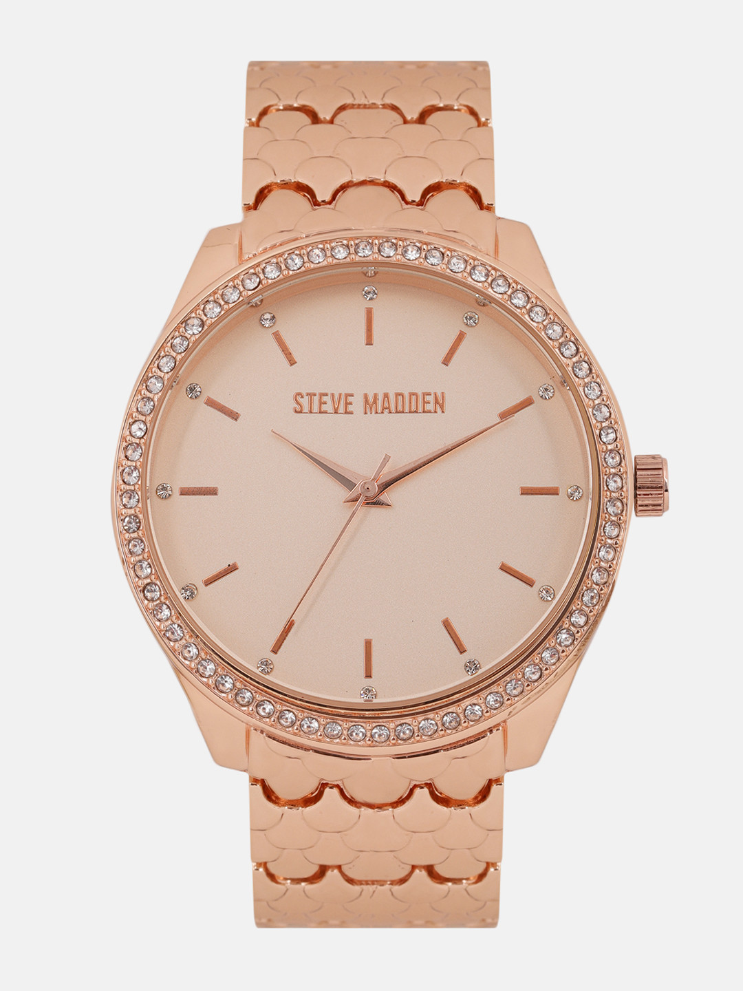 Buy Steve Madden Women Rose Gold Embellished Analogue Watch SMW170Q ...
