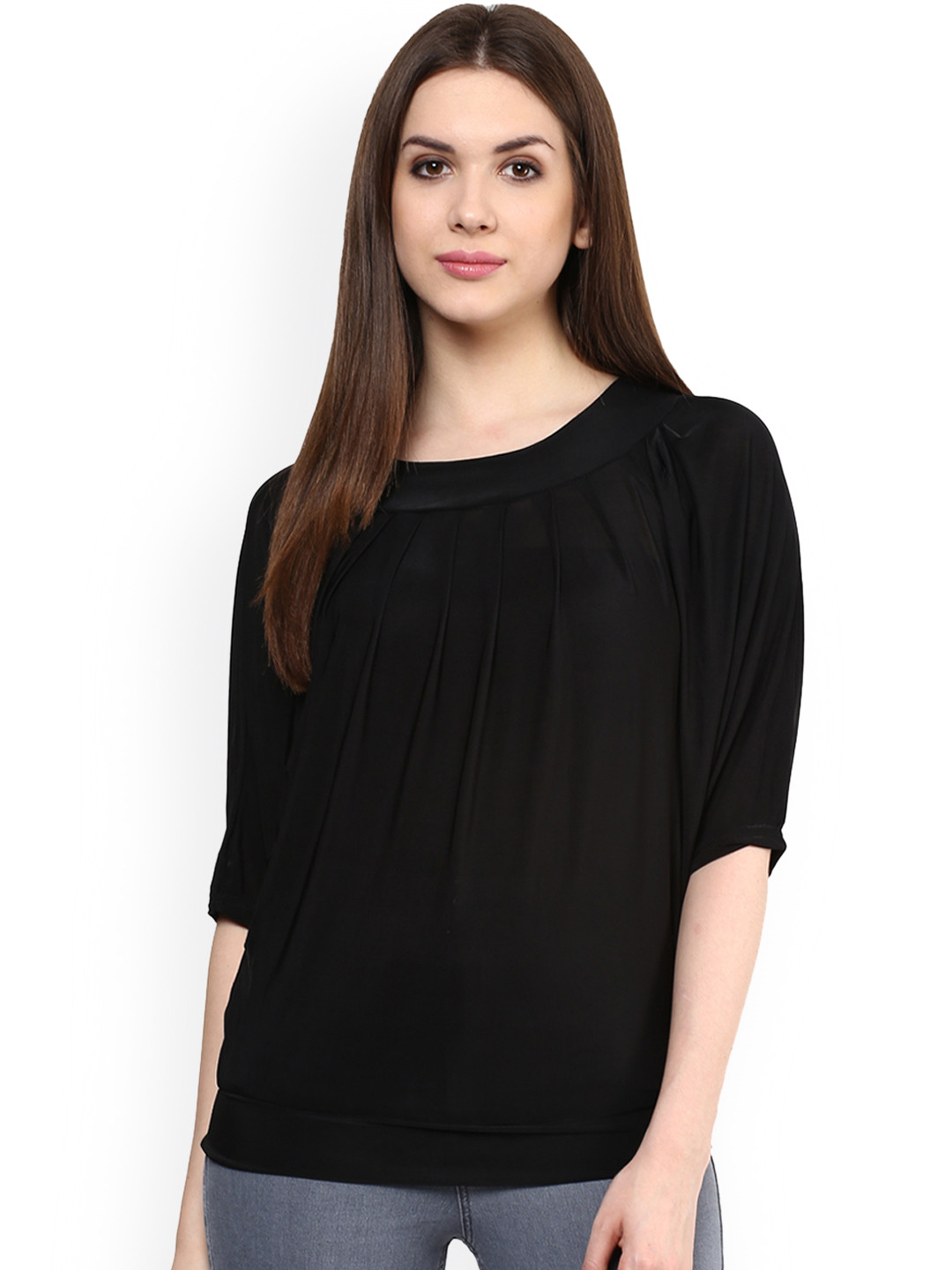 Buy Mayra Women Black Solid Top - Tops for Women 7256578 | Myntra