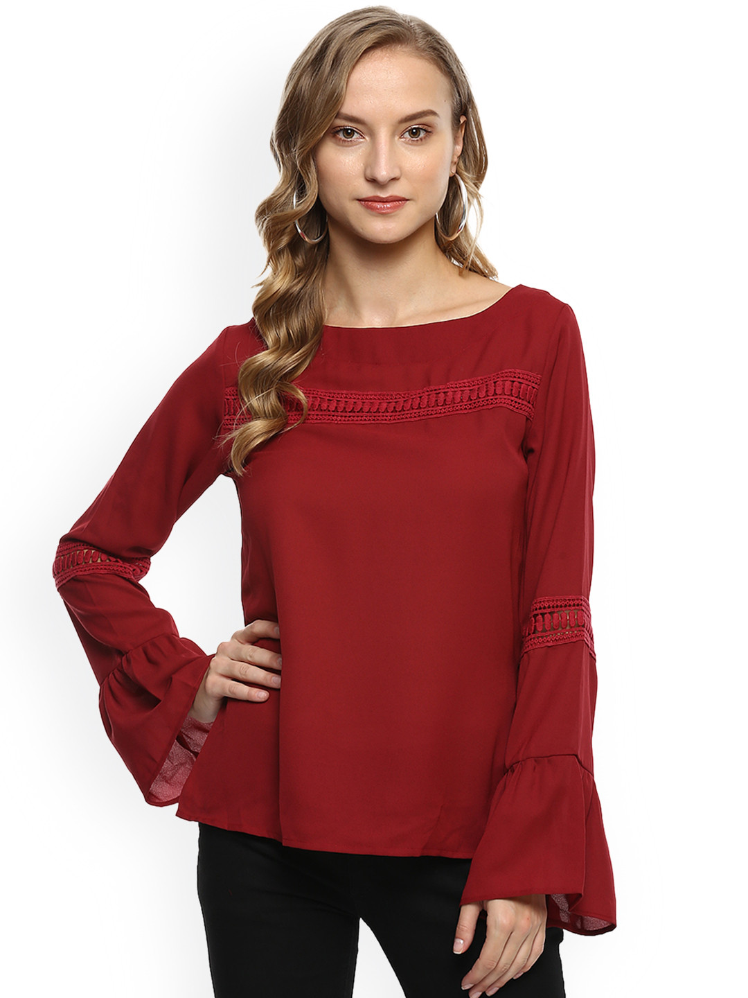Buy Mayra Women Maroon Solid A Line Top - Tops for Women 7256590 | Myntra