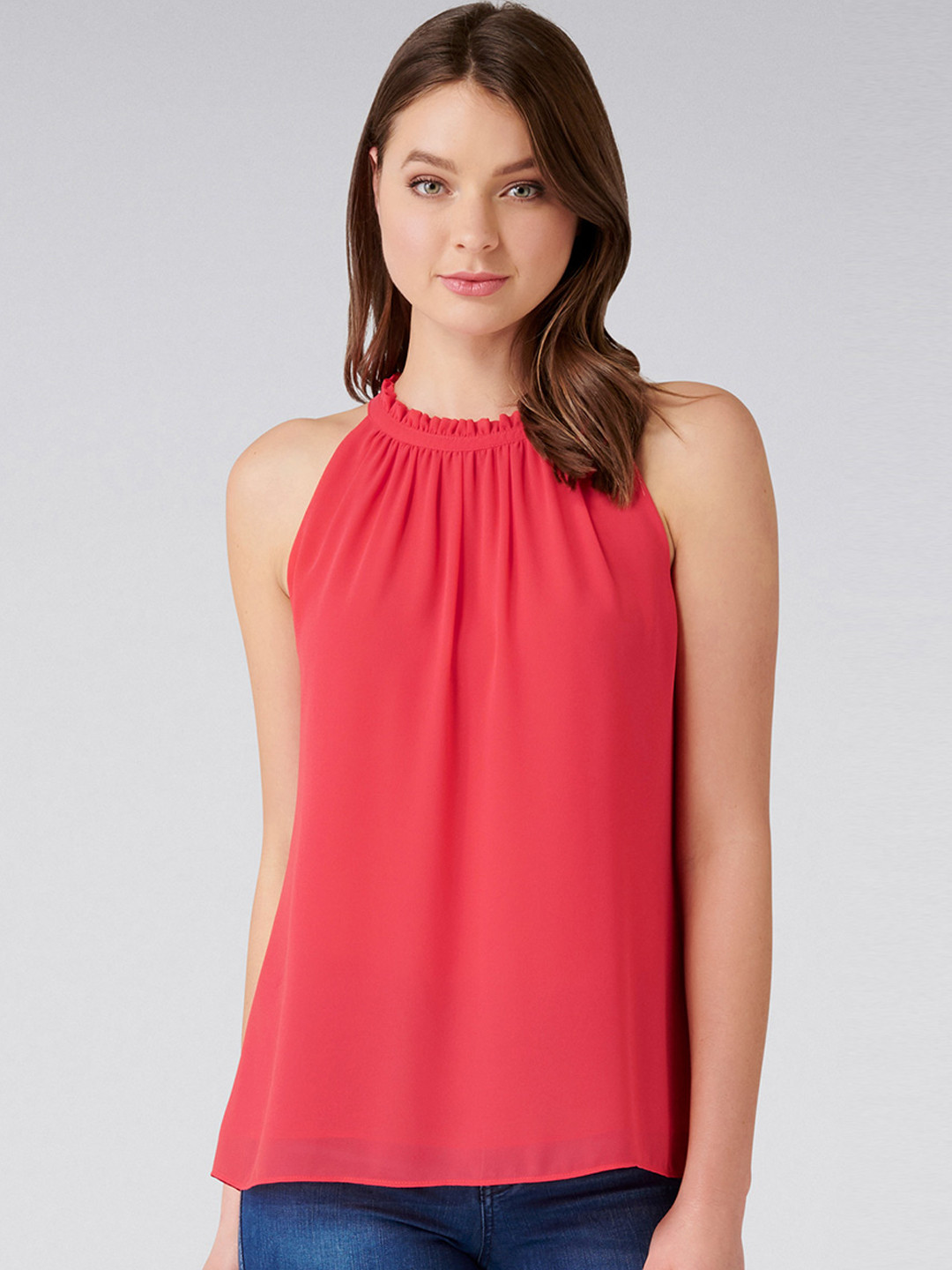 Buy Forever New Women Coral Solid A Line Top - Tops for Women 7262948 ...