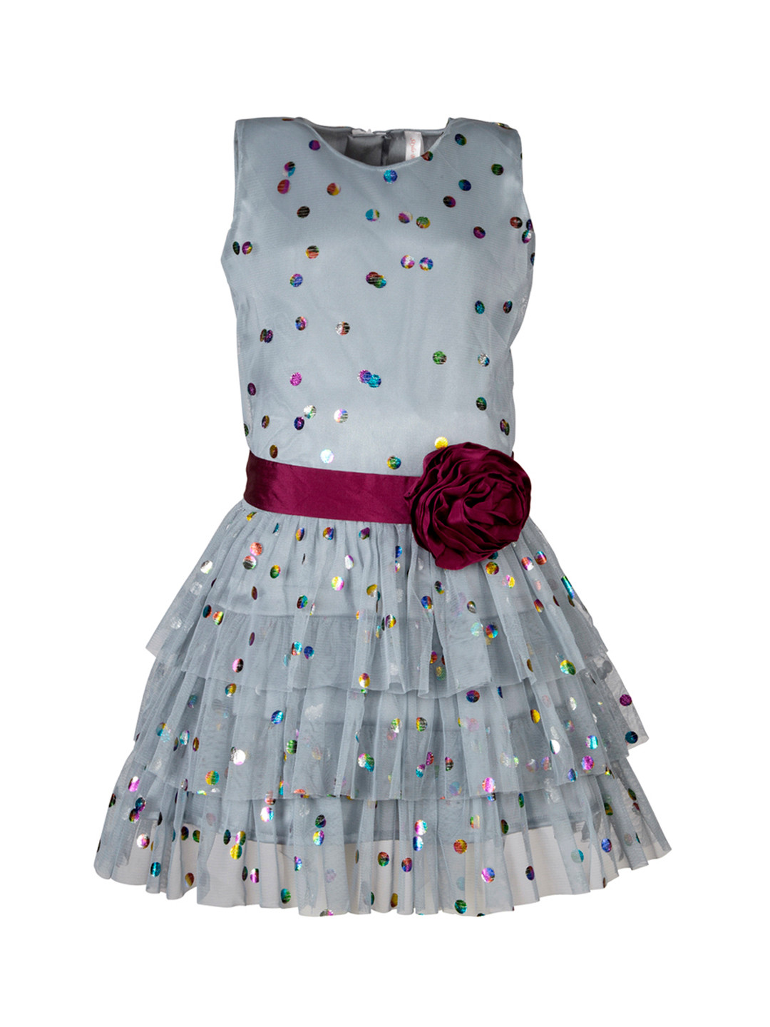 Buy Stylo Bug Girls Blue Printed Layered Fit And Flare Dress - Dresses ...