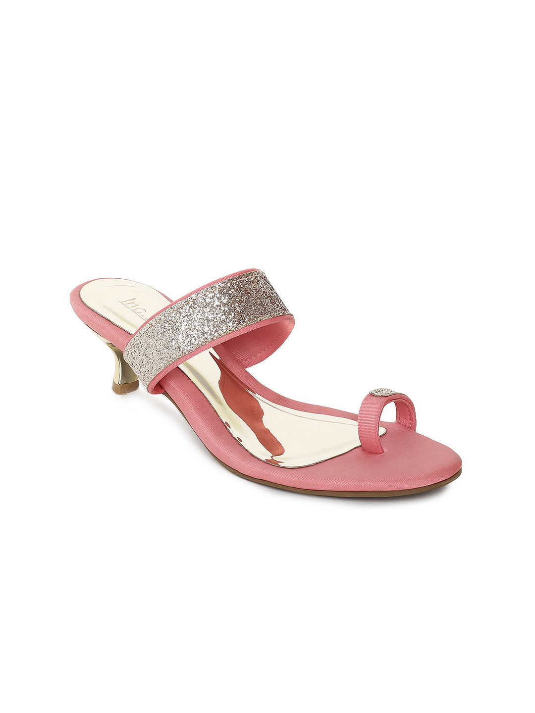 Buy Inc 5 Women Peach Coloured Solid Sandals - Heels for Women 7267002 ...