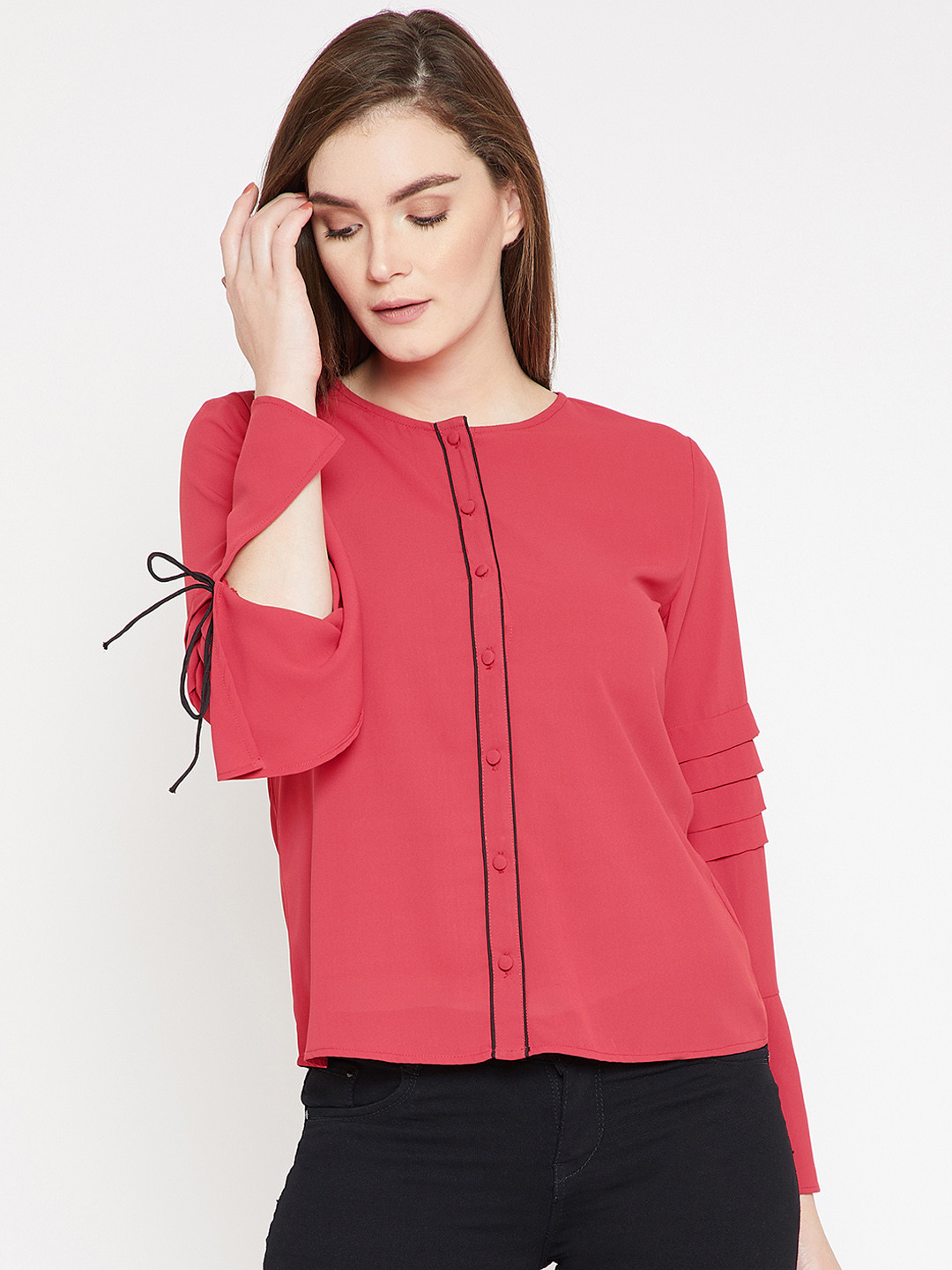 Buy RARE Women Red Solid A Line Top - Tops for Women 7267327 | Myntra