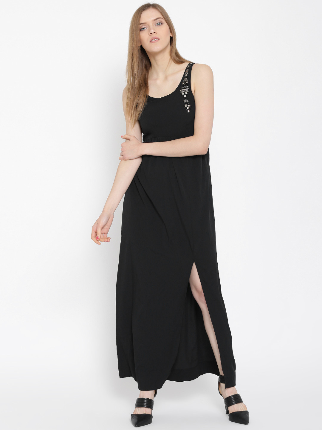 Buy Vero Moda Black Maxi Dress - Dresses for Women 726825 | Myntra