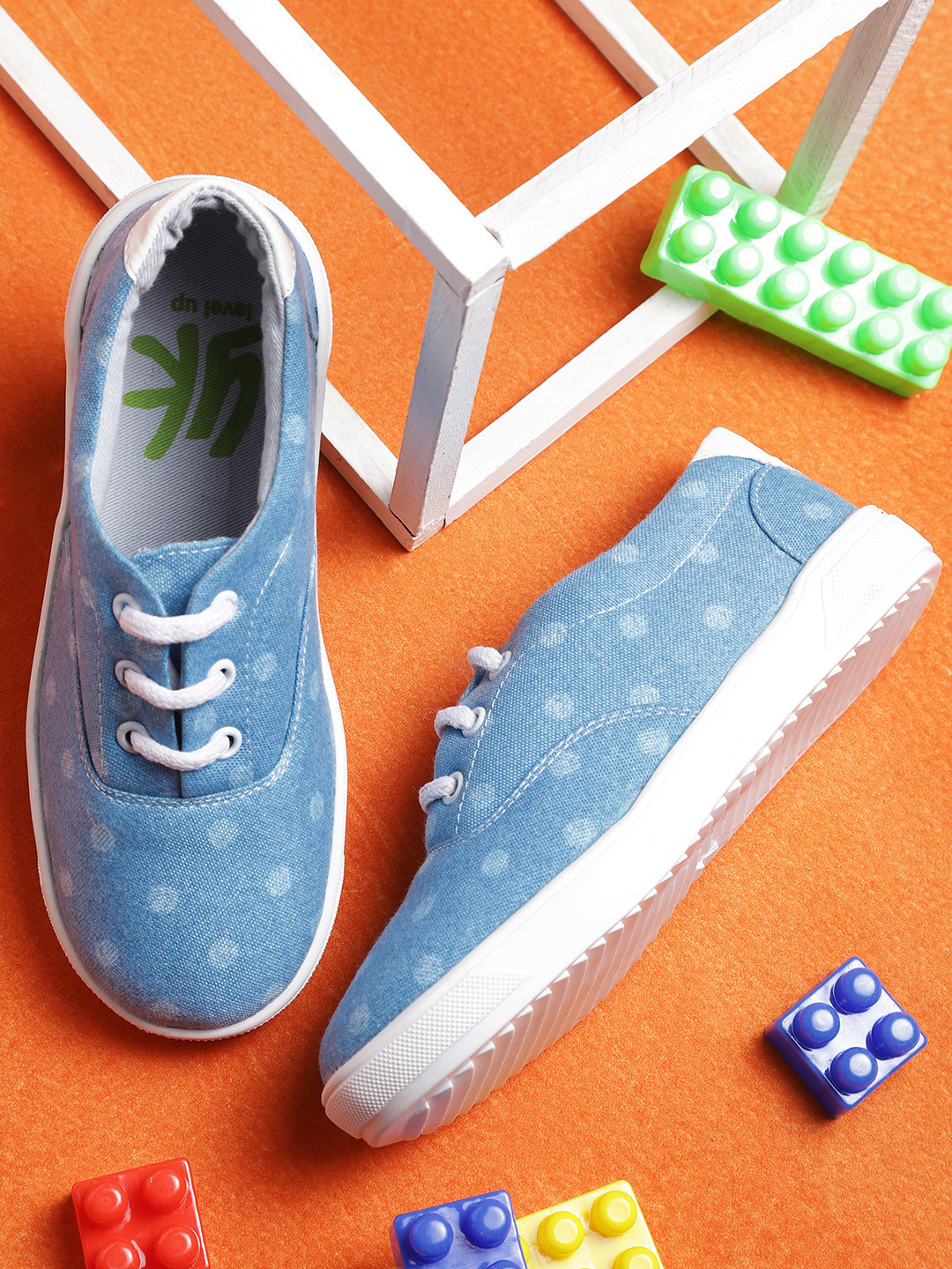 Buy YK Girls Blue Polka Dot Print Sneakers - Casual Shoes for Girls ...
