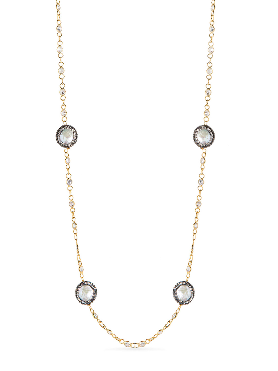 Buy Label Amara Gold Toned Stone Studded Necklace - Necklace And Chains ...