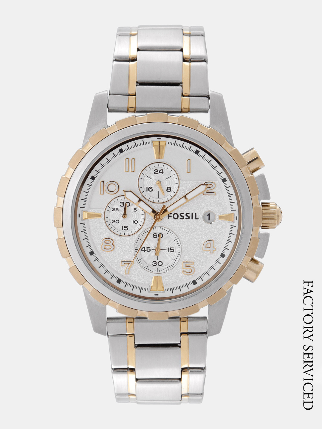 Buy Fossil Men Silver Toned Factory Serviced Chronograph Watch FS4795I ...