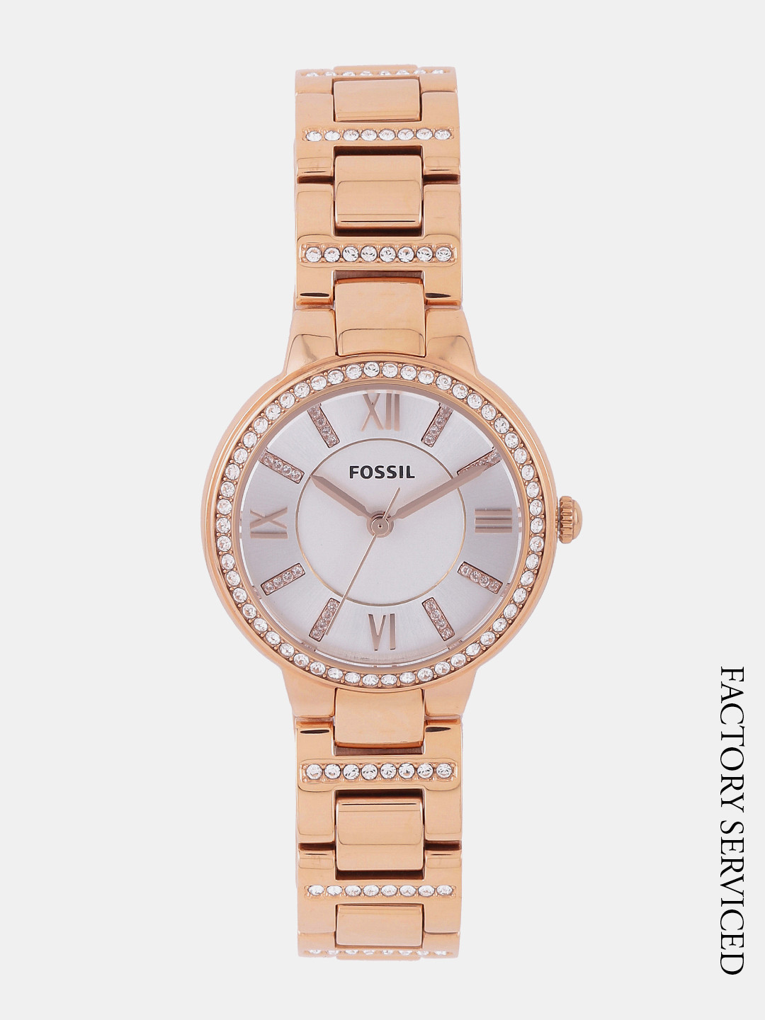 Buy Fossil Women Silver Toned & Off White Factory Serviced Analogue ...