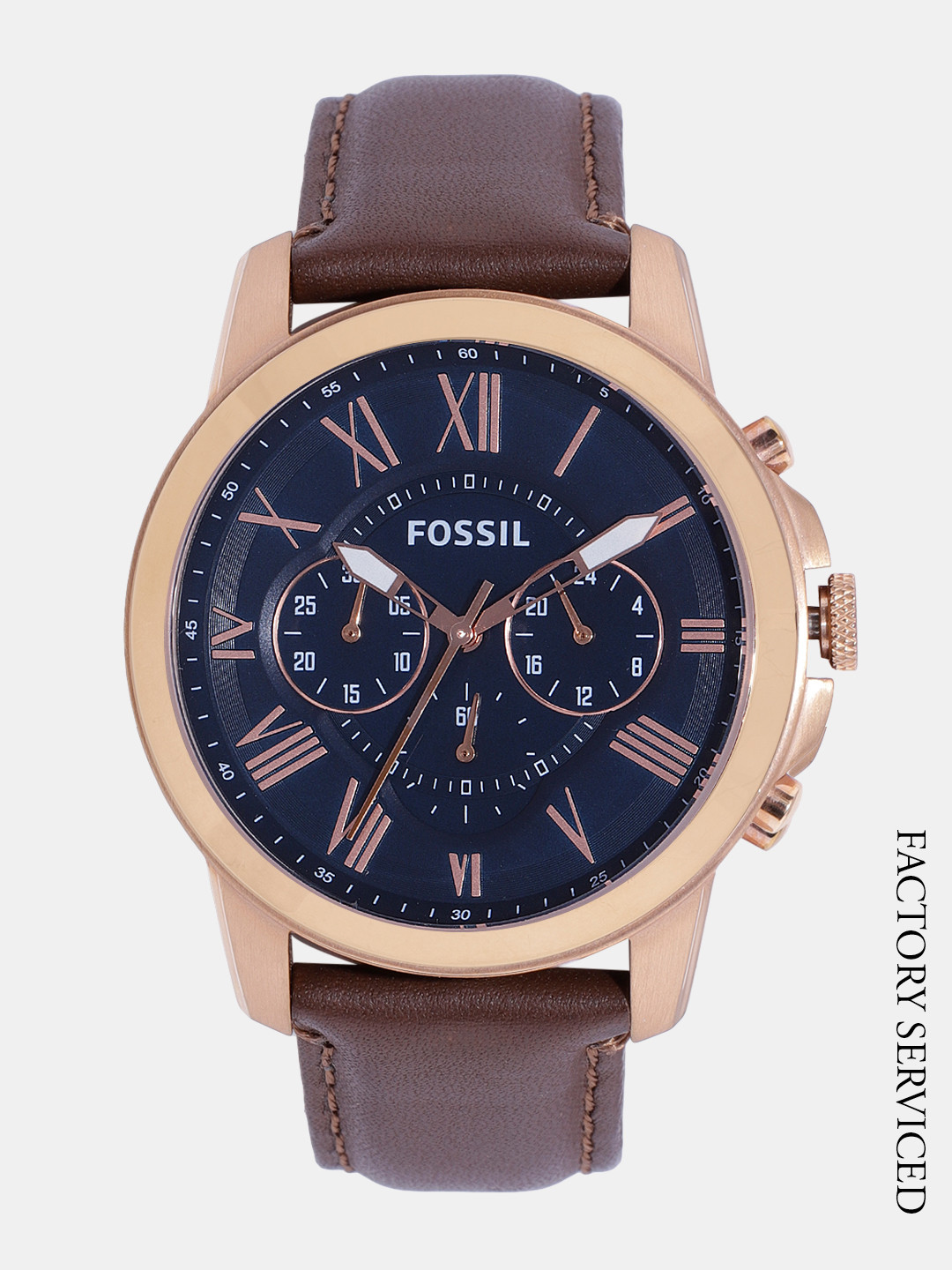 Buy Fossil Men Navy Blue Factory Serviced Chronograph Watch FS5068 ...