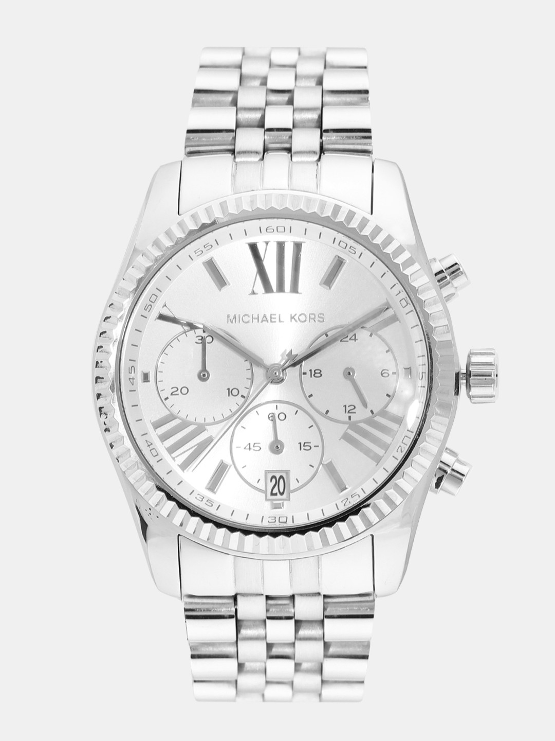 Buy Michael Kors Women Silver Toned Chronograph Watch MK5555_OR1 ...