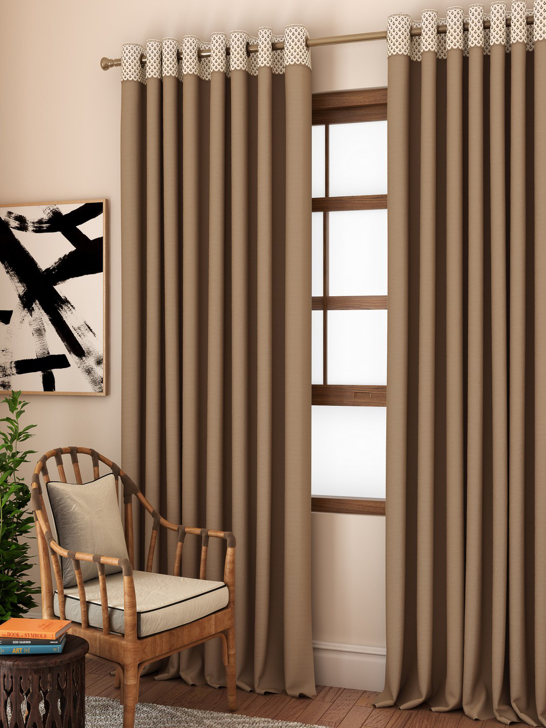 Buy CURTAIN LABEL Beige Single Long Door Curtain - Curtains And Sheers ...